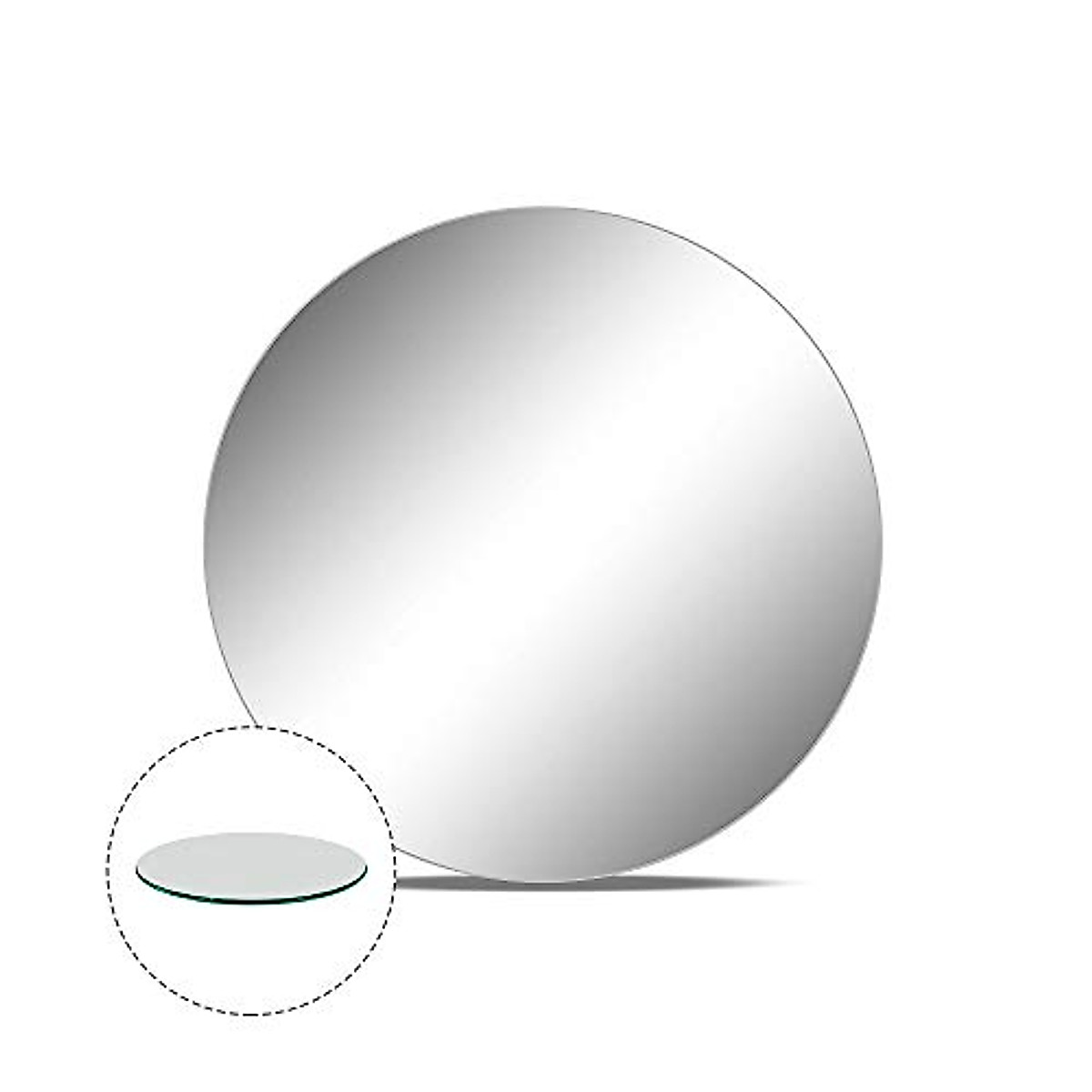 WGV Large Round Mirror Plate 12" Diameter, 4.5 mm Thickness, Frameless Sanded Edges, Quality Thick Candle Tray, Home Event Party Wedding Table Centerpiece Wall Decor, 1 Piece