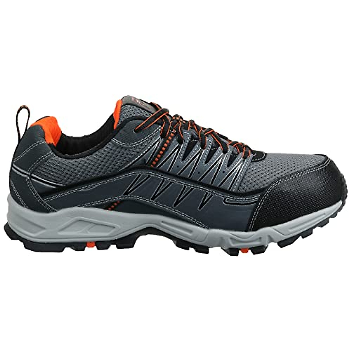 Fila mens Memory at Peak Composite Toe Trail Running Food Service Shoe, Castlerock/Black/Vibrant Orange, 10.5 US