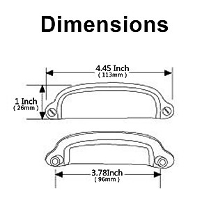 HARPOON 10 Pack Bin Cup Handle Pulls,Vintage Drawer Pulls,Cabinet Hardware,Shell Handle,3.78 Inch Black