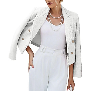 White Blazer Jackets for Women Old Money Aesthetic Sweater Clothes Off White Nude Blazers Jacket Chanel Zara Urban Revivo Clothing Cardigan Cute Ladies Outfits White 0M