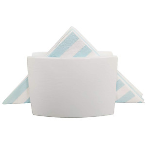 Sizikato Small White Ceramic Tabletop Napkin Holder for Kitchen Restaurant Home Decor