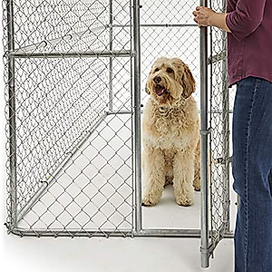 MidWest Homes For Pets Chain Link Portable Kennel with a Sunscreen, 6 by 4 by 4-Feet