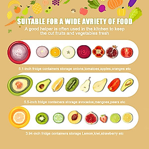 KMC Silicone Fruit Storage Containers, 4PCS Reusable Fruit and Vegetable Anti-oxidation Storage Box, Avocado Lemons Onions Saver and Tomato Holder Food Storage Containers for Fridge
