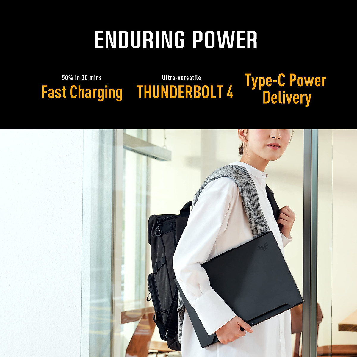 ASUS TUF Dash 15 (2022) Gaming Laptop, 15.6” 144Hz FHD Display, Intel Core i7-12650H, GeForce RTX 3050 Ti, 16GB DDR5, 512GB SSD, Thunderbolt 4, Windows 11 Home, Off Black, FX517ZE-ES73