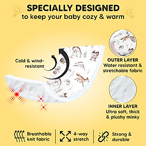 KeaBabies Car Seat Cover for Babies and Portable Diaper Changing Pad - Baby Car Seat Canopy for Spring, Autumn, Winter - Waterproof Foldable Baby Changing Mat - Universal Stretch Fit Car Seat Cover