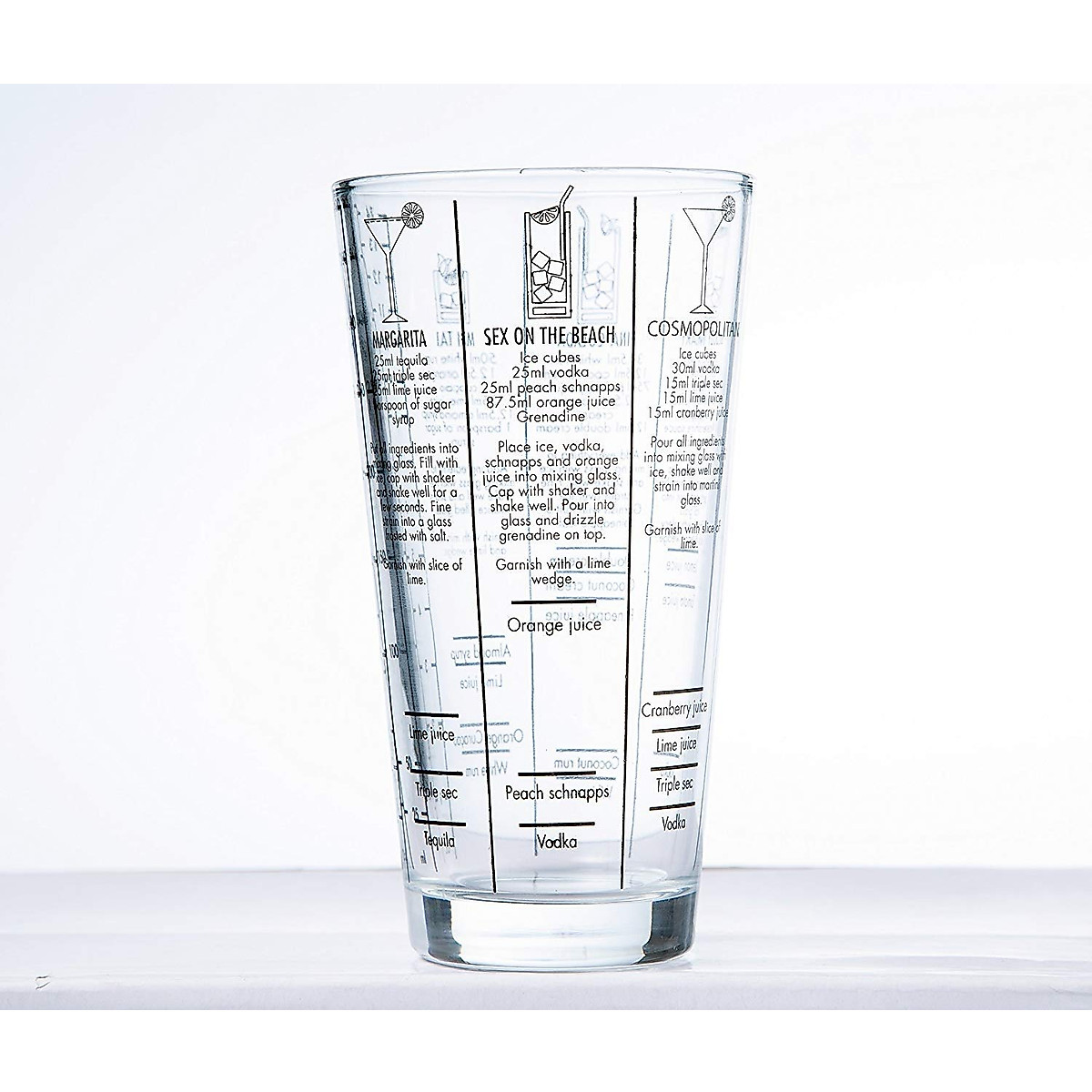 BAR DUDES 14 oz Boston Shaker Cocktail Shaker With Recipes Right On Mixing Glass - Stainless Steel Drink Shaker and Mixing Glass