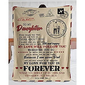 Blanket Customized A Letter to Daughter Love from Dad | Cozy Premium Fleece Blanket Size 50x60 inch Gift Family Awesome On Decor Home