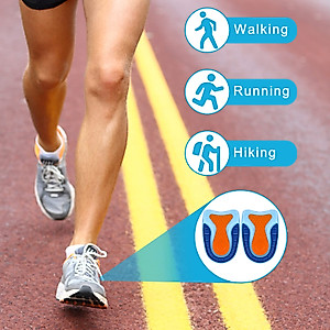 Janmercy 3 Pairs Kids Heel Cups for Heel Pain Sensitive Spurs Relief Sport Traction Shock Absorbing Lightweight Gel Pads with Plantar Fasciitis or Ankle Pain in 3 Colors(Kid's Size 3-7)