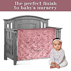berry bebe Luxury Receiving Blanket, Personalized Baby Blankets, Personalized Baby Gifts, Boutique Style for Girl Size 27x40 Inch (Mauve)