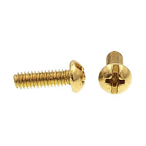 Prime-Line 9003474 Machine Screw, Round Head, Slotted/Phillips Combo, #8-32 X 1/2 in, Solid Brass, Pack of 25