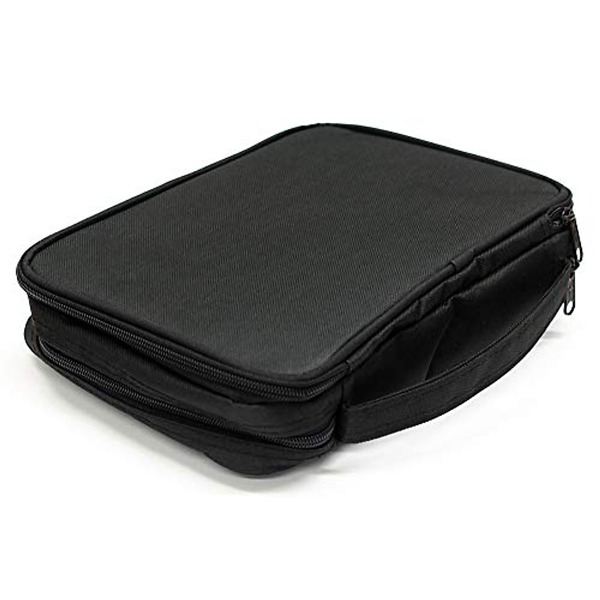 Black Reinforced Canvas Bible Cover Case with Handle and Stationary, X-Large