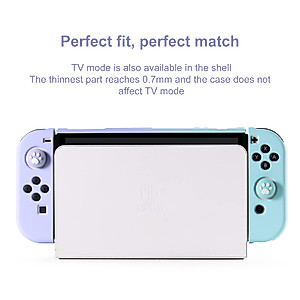 UYIYE Case for Nintendo Switch OLED 2021, [Gradient series] TPU Grip Protective Cover Accessories Compatible with Nintendo Switch OLED 7 Inch and Joy-Con Controller (blue-violet)