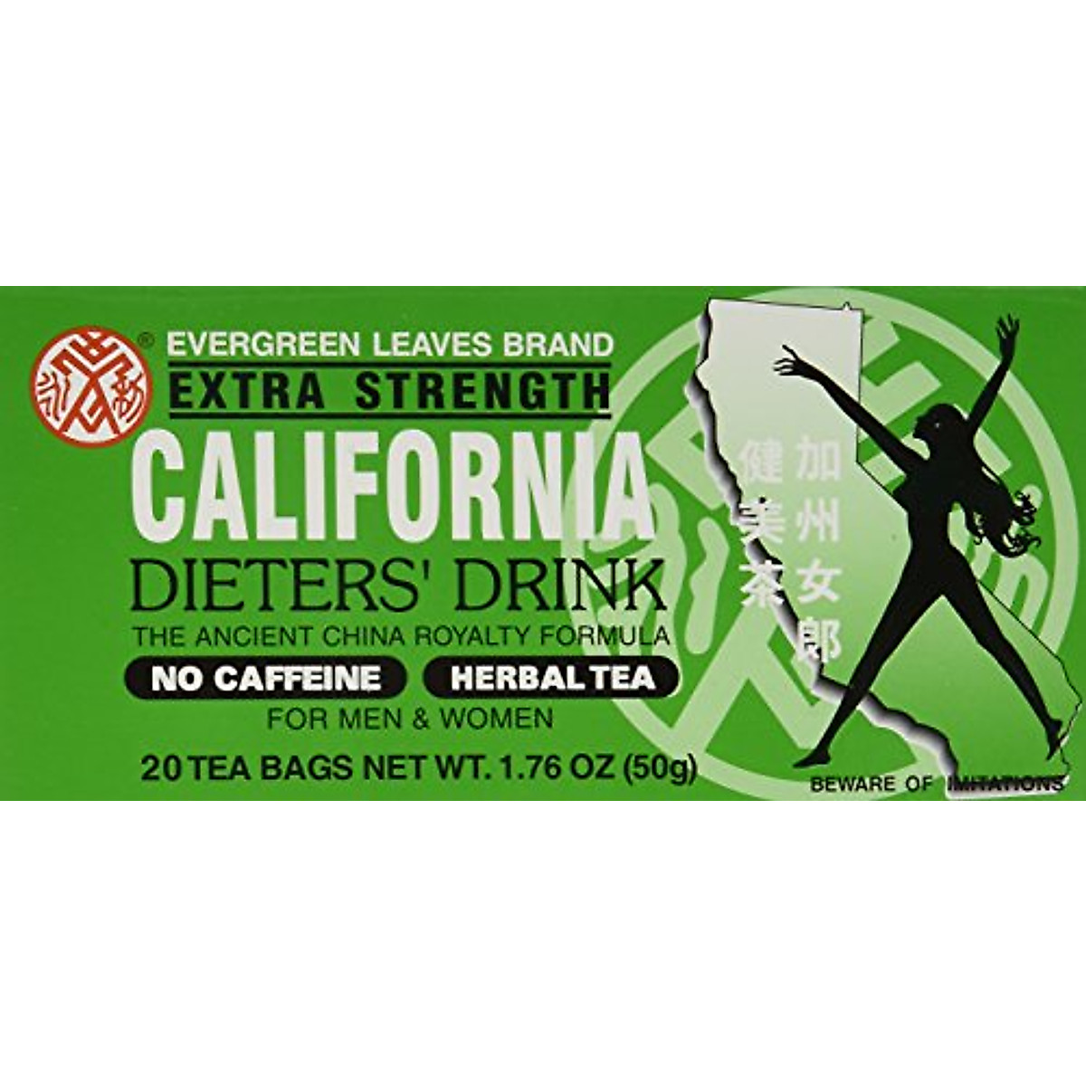 Evergreen Leaves Brand California Dieters' Tea 20 TB