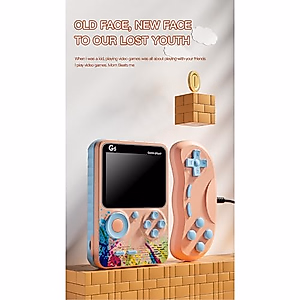 Mochalight G5 Retro Handheld Game Console with 500 Classical Games 1020mAH Rechargeable Battery Ideal Gift for Kids Lovers Pink