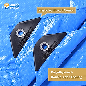 GUARD SHIELD Blue Tarp Waterproof Multi Purpose Outdoor Poly Tarp Cover 6x6 Feet Lightweight 5mil