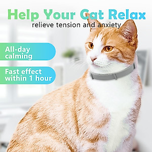Cat Calming Collar 4 Pack Calming Collar for Cats Adjustable Lengths Pheromone Collar for Cats Lasts 60 Days Calming Cat Collar to Anxiety Relief, Stress Relief