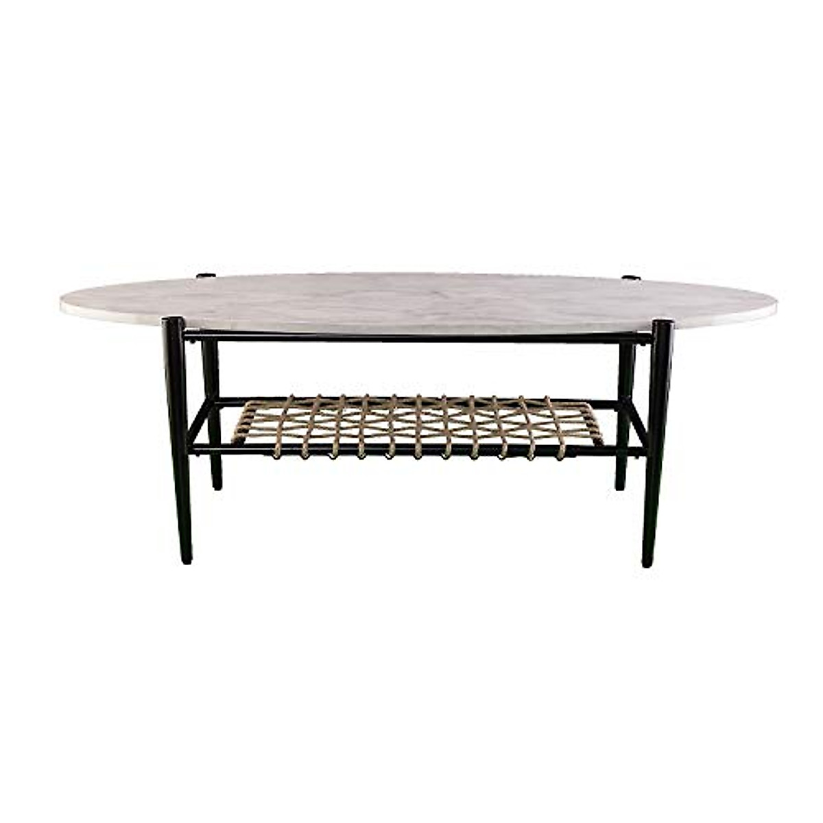 SEI Furniture Holly & Martin Relckin Faux Marble Coffee Table, White/Black/Natrural (CK1430)