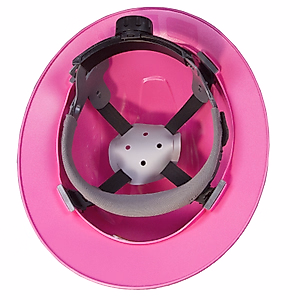 JORESTECH Safety Hard Hat Pink HDPE Full Brim Helmet with 4-Point Adjustable Ratchet Suspension for Work, Home, and General Headwear Protection ANSI Z89.1-14 Compliant HHAT-02