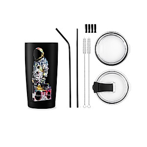 URBANCAN 20 oz Insulated Tumbler with Lid and Straw - Drink In Style with a Stainless Steel Tumbler Travel Mug - Premium Double Walled Thermos Flask - Vibe City