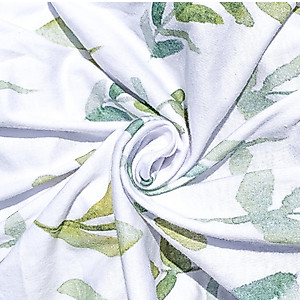 NODNAL CO. Leafy Bassinet Fitted Sheet - 100% Jersey Cotton for Baby Girl/Boy - Gender Neutral/Floral Eucalyptus Universal Fitted Cover Sheets (Leafy Greens)