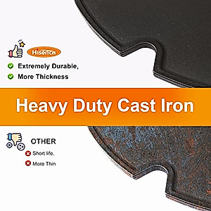 Hisencn Cast Iron Grill Griddle for Weber Traveler Portable Gas Grill, Cooking Griddle for Weber Traveler 9010001 Outdoor BBQ Grill Replacement Part, Black