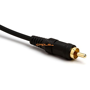 6ft Black Audio Cable 3.5mm Mono Male to RCA Mono Male Connectors