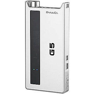 KGUSS Topping G5 Portable NFCA Headphone Amplifier DAC - USB Tyle C/Bluetooth/AUX Input, 6.35mm Line Out 3.5mm/4.4mm Headphone Out LDAC Hi-Res Audio (Sliver)