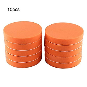 DEWIN Polishing Pads - 6 inch (150mm) Buffing Pads 10Pcs 6" Sponge Buffing Waxing Pad Kit Polishing Tool for Car Polisher, Orange Buff Pads