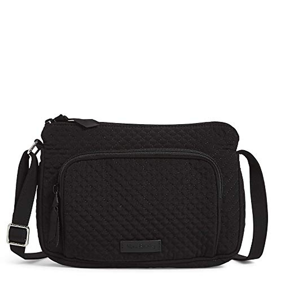 Vera Bradley Women's Microfiber Little Hipster Crossbody Purse With RFID Protection, Black, One Size