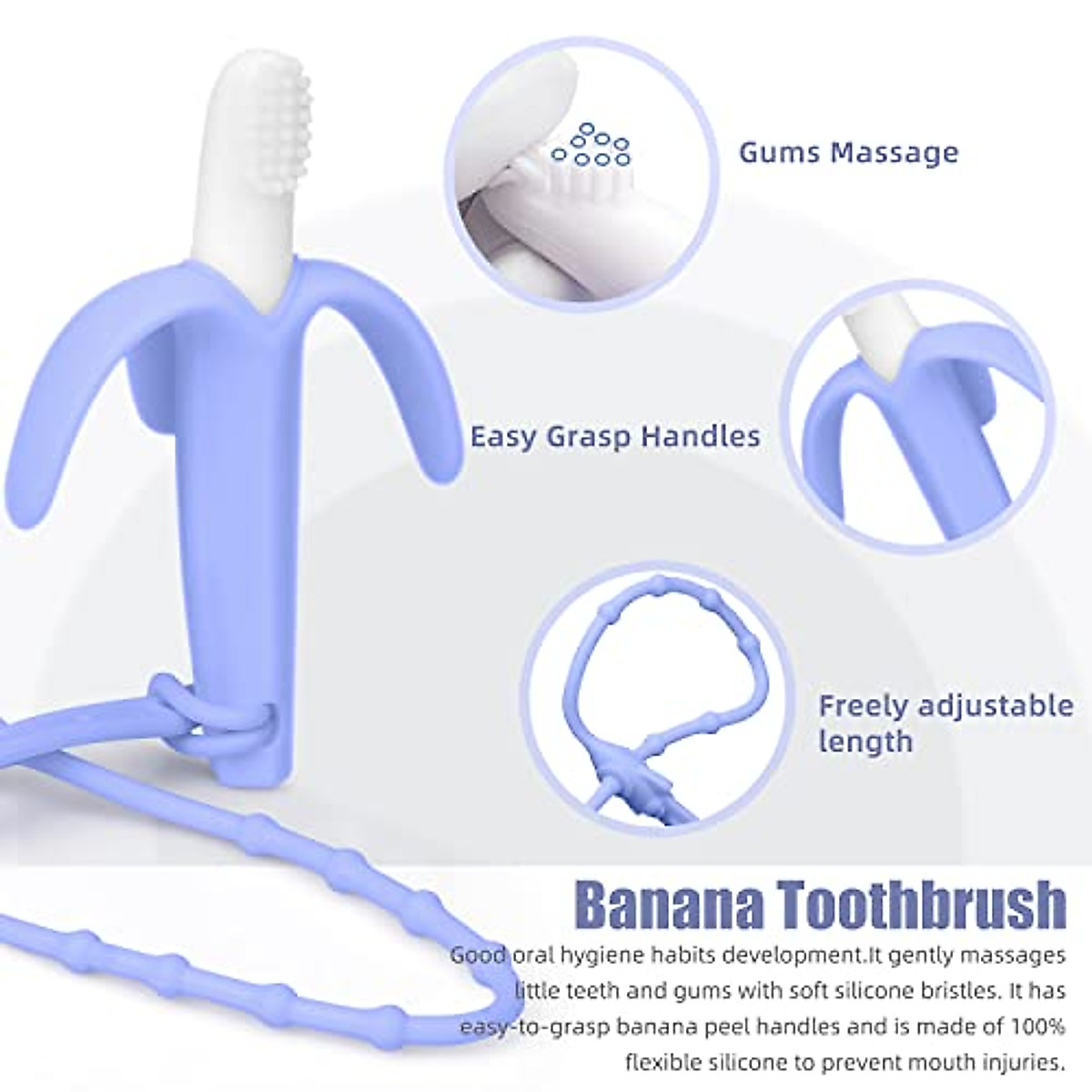 SHARE&CARE Baby Teething Toys for Girls and Natural Organic Fruit Feeder Pacifier/Baby Teether Chew Toys Fresh Food Feeder/ 1 Teethers and 1 Feeder with 3 Silicone Sacs(Purple)