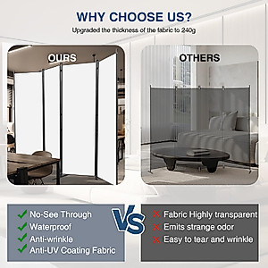 4 Panel Room Divider, Folding Privacy Screen Wall Divider for Room Separation, Freestanding Room Partitions for Home Office Dorm Decor 84”W×67”H, White