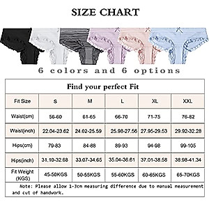 Cheeky Underwear for Women Sexy Panties No Show Stretchy with Cute Lace Seamless Breathable Underwear Women Pack of 6 S-2XL