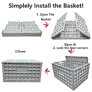 PTEREIW 21.5 Gallon(80L) Large Plastic Storage Totes, Stackable Storage Bin with Lid, Heavy Duty Plastic Container,Rugged Garage Organizer Container and Lidded Storage Basket(Grey)