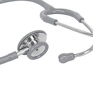 RCSP Micro Adjustable Stethoscope For Doctors And Medical Student, Adult | Light weight Chest Piece with Flexible Single head Stainless Steel (GREY)