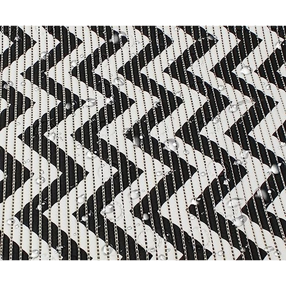 Splash Home Chevron Softee Bath Single Mat Bathtub Mat, Non-Slip Extra-Long Shower Mat with 58 Suction Cups, 36 L x 17 W Inches, Machine Washable, 100% PVC Foam - Black