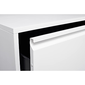 Voohek, Large Biometric Fingerprint Lateral, Steel Storage Drawer Metal Filing Cabinet with Hanging Rod for Letter/Legal/A4 Size, for Home Office Using (White)