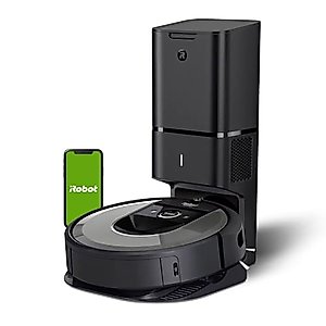 iRobot Roomba i8+ (8550) Self-Emptying Robot Vacuum, Automatic Dirt Disposal, Empties Itself for up to 60 Days, Wi-Fi, Smart Mapping, Compatible with Alexa, Medium Silver