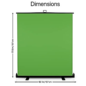 KHOMO GEAR Collapsible Chromakey Panel Green Screen for Photo Backdrop Video Studio, Live Game, Portable Pull Up, Solid Aluminium Base Wrinkle-Resistant Fabric, Auto-Locking Air Cushion Frame