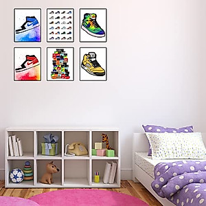 Sneaker Poster Stacked Shoebox Collection Hypebeast Sneaker Poster Set of 6 Unframed (8''x10'') Hypebeast Room Decor Sneakerhead Posters for Guys Bedroom Sneaker Wall Art Gift for Boys Sneaker Print
