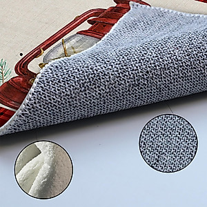 Christmas Bird Area Rug Carpet for Kids Teen Girls Boys Bedroom, Living Room, Washable Outdoor Indoor Accent Throw Runner Floor Mat Area+Rug Retro Red Buffalo Plaid Lattice 3.3FT(Round)