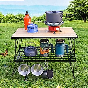 SUNESA Portable Picnic Table Outdoor Camping Folding Net Table Camping Self-Driving Tour Picnic Barbecue Grid Tea Table Rack Foldable Camping Table