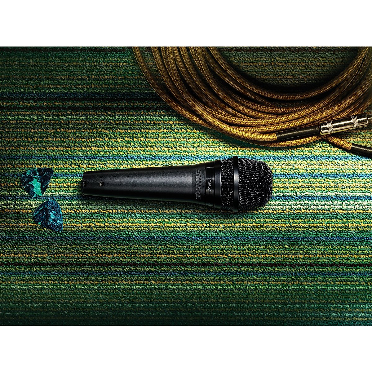 Shure PGA57 Dynamic Microphone - Professional Quality Instrument Mic with Cardioid Pick-up Pattern, 3-in XLR Connector, 15' XLR-to-XLR Cable, Stand Adapter and Zipper Pouch, (PGA57-XLR)