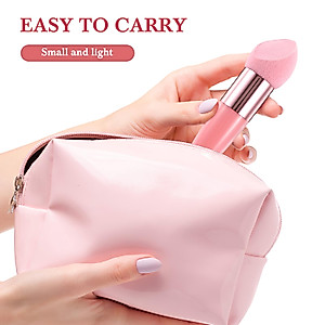 3Pcs Makeup Sponge Beauty Foundation Blending Sponge Makeup Sponge Wedge Foundation Sponges with Handle Cosmetic Professional Beauty Sponge Pink