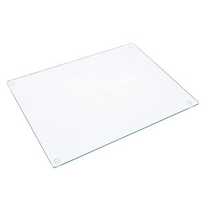 Tempered Glass Cutting Board, Extremely Durable, Long-Standing, Clear Glass, Scratch Resistant, Heat Resistant, Shatterproof, Extra Large 12X16