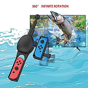 Fishing Rod for Nintendo Switch&Switch OLED, ZKKEIIE Fishing Game Kit Compatible with Nintendo Switch Legendary Fishing, The Strike Championship Edition Gadgets for Family Party, Fishing Gifts for Men
