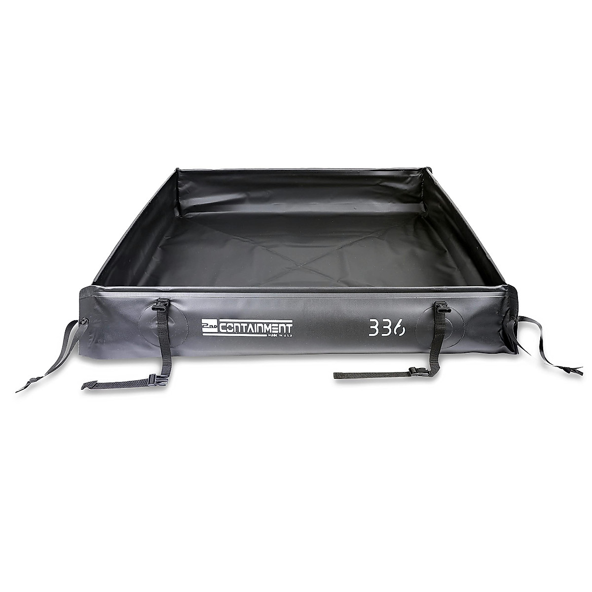 2nd Containment Folding Duck Pond - Portable Spill Containment Go Berm - 18 oz PVC, 3’x3’x6” - Black