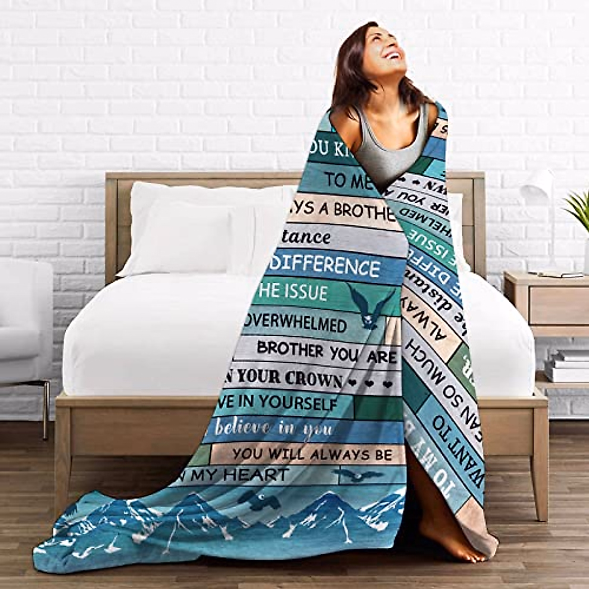 JOPJOLIW Gifts for Brother Adult-Big Brother Gift Fathers Day to My Brother Gifts from Sister-Gifts for Brother 60" x 50" Blanket-Fathers Day Birthday Graduation Gifts for Brother