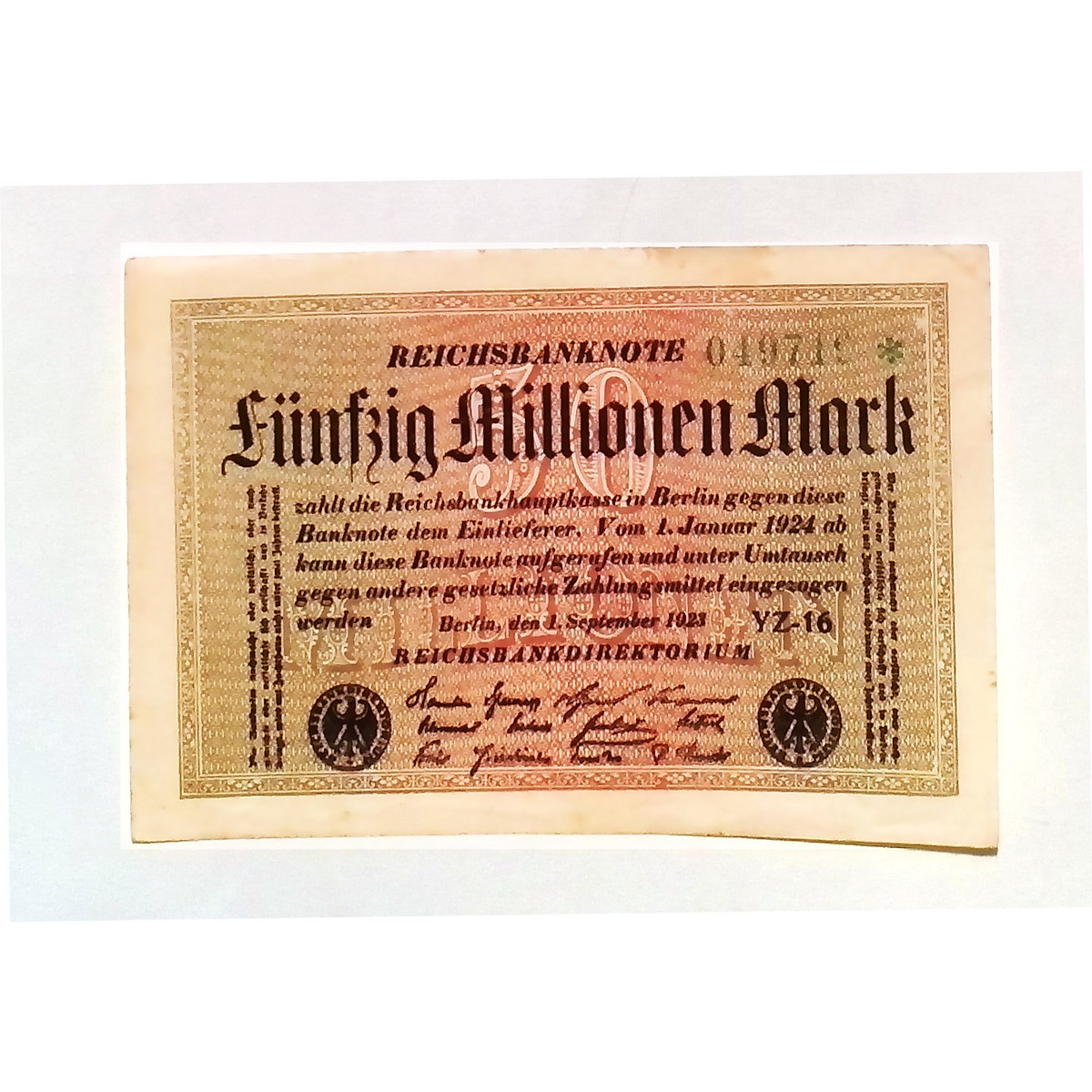 1923 Germany Hyper Inflation Full set of Authentic notes 1 to 100 Million Mark Banknotes (Build Your Own Collection)