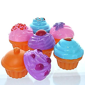 GIFTEXPRESS 6 PCS Pretend Play Food Dessert Set, Mini Toy Cupcakes for Kids, Petite Pastries Toys