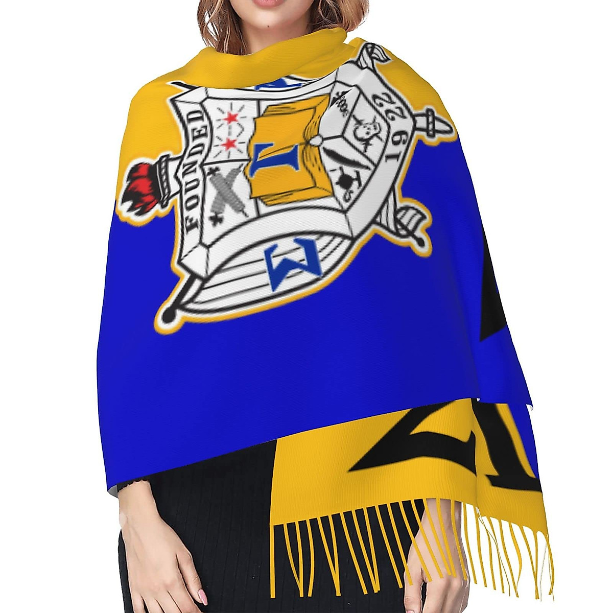 LeRayal Sigma Gamma Rho Scarf Sorority Gifts for Women Gift for GirlsPerfect Winter Warm Long Large Scarves With Tassel 1922, One Size